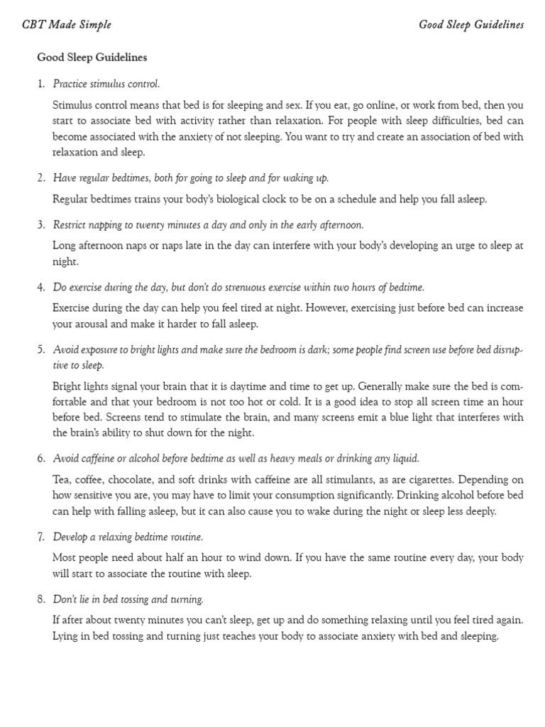 Good Sleep Guidelines | PDF