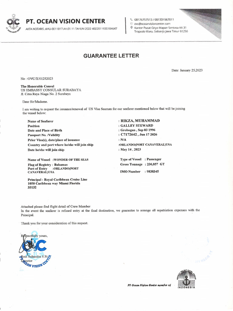 Guarantee Letter | PDF