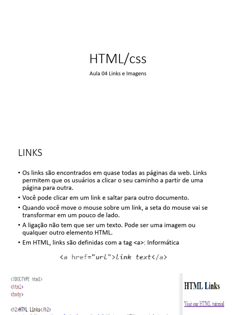 Aula 04 | PDF | Html | Hiperlink