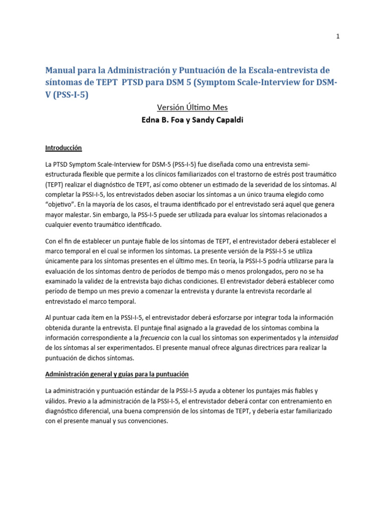 PSSI - 5 Desarrollo | PDF | Trauma psicólogico | Las emociones