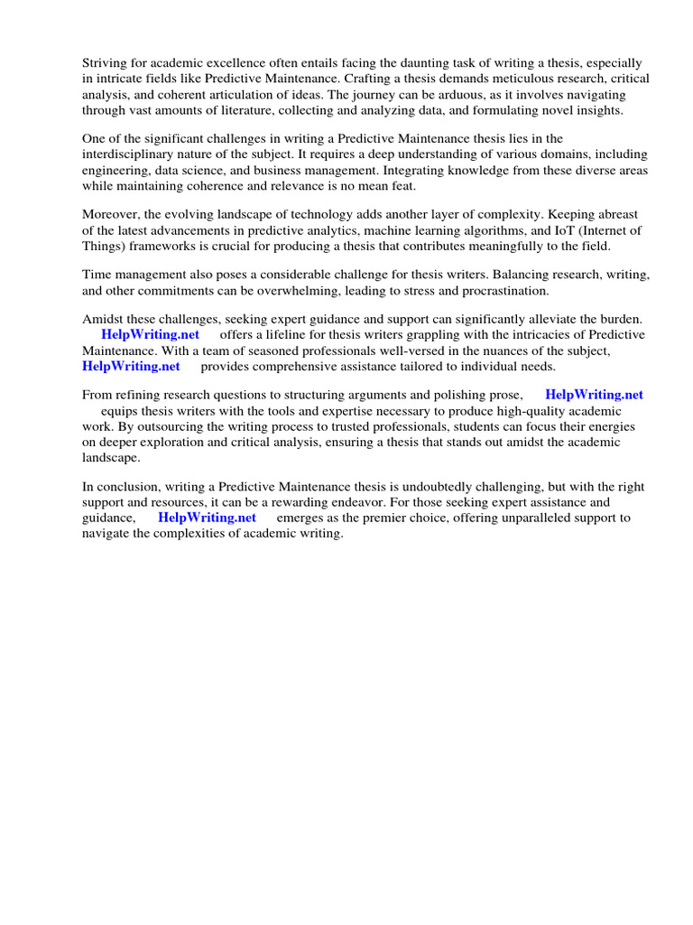 Predictive Maintenance Thesis Help | PDF | Machine Learning | Internet Of Things