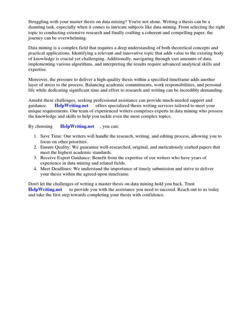 Master Thesis Topics Data Mining | PDF | Data Mining | Data