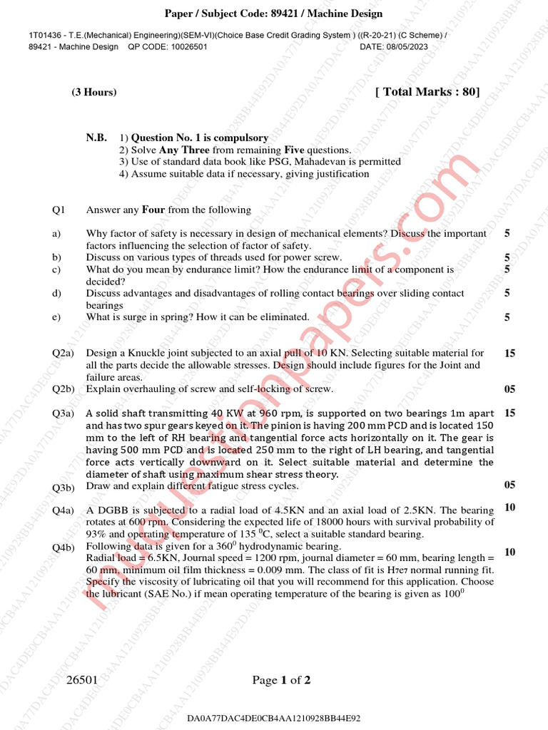 Machine Designrev 2019 C Scheme | PDF | Engineering | Mechanical ...