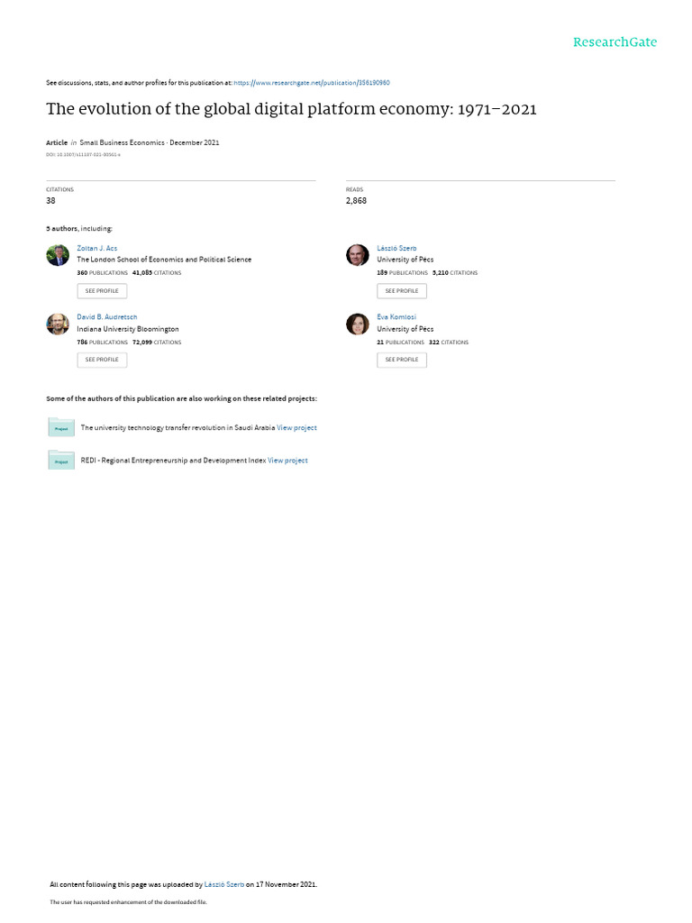 The Evolution of The Global Digital Platform Economy | PDF | Cloud ...