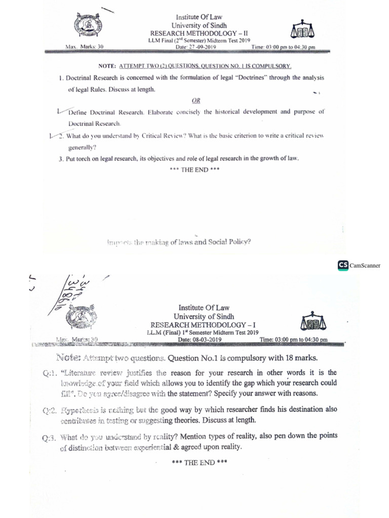 Research Methodology 2019 Past Paper | PDF