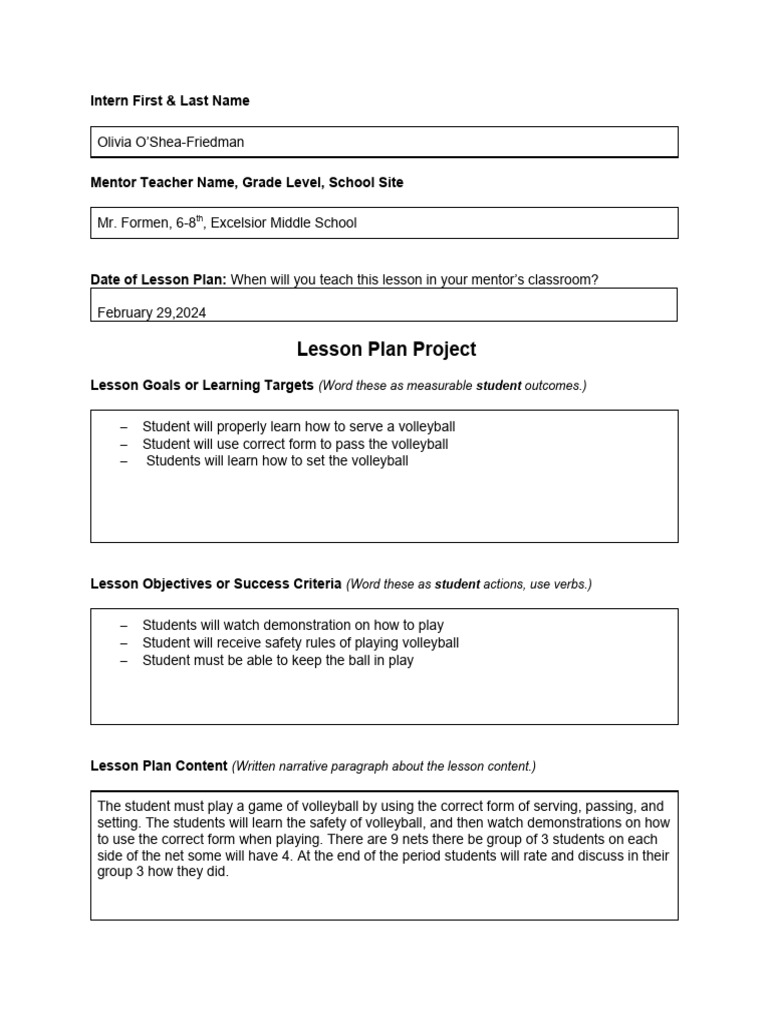 Internship Ccss Lesson Plan Template 2 | PDF | Lesson Plan | Learning