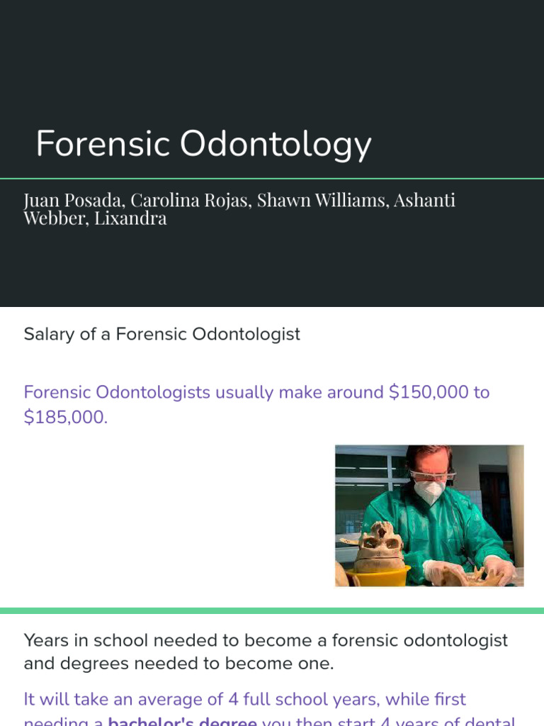 Forensic Science Career Research-Forensic Odontology | PDF | Dentistry ...