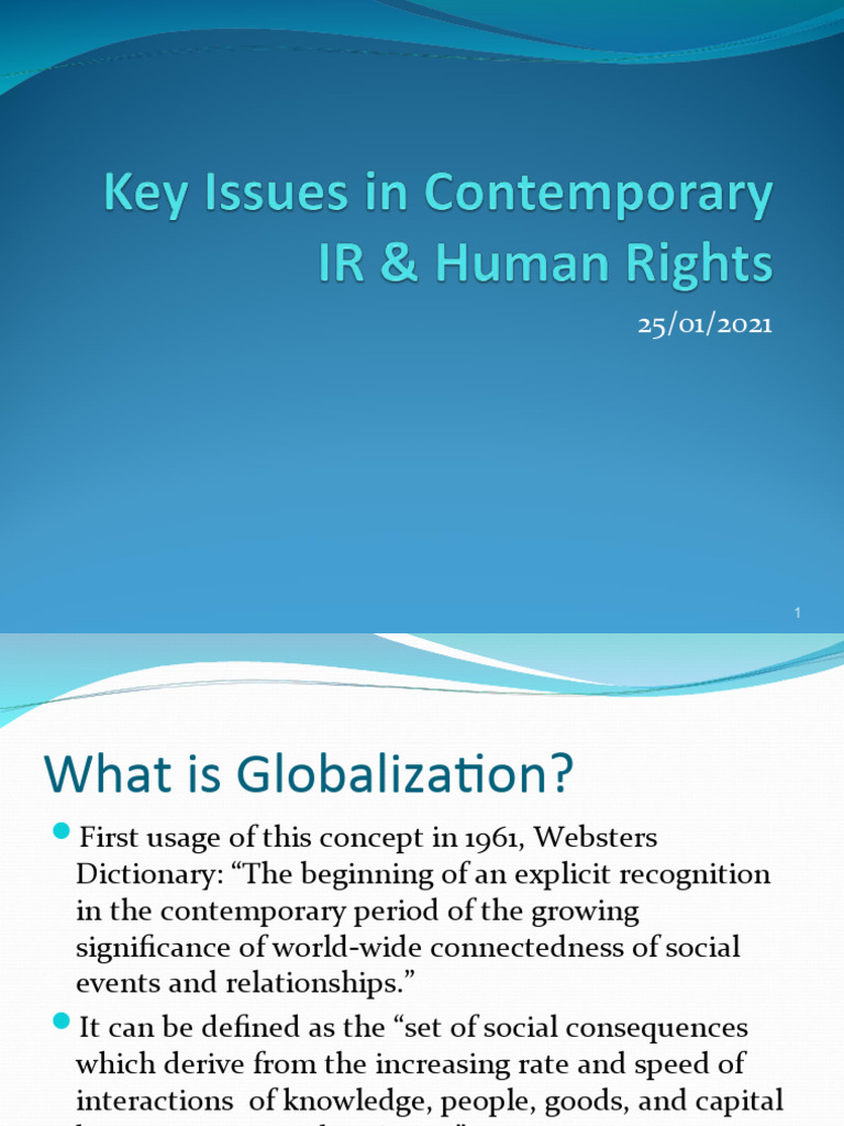 Globalization - Key Issues - SC | PDF | Globalization | Human Rights