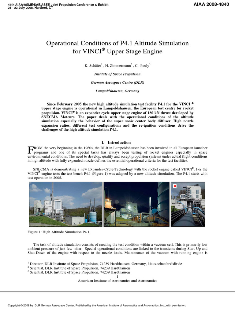 Altitude Simulation For VINCI Engine | PDF | Rocket Engine | Rocket