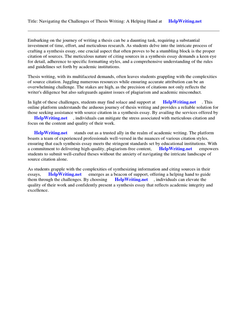 How Do You Cite Sources in A Synthesis Essay | PDF | Citation | Essays