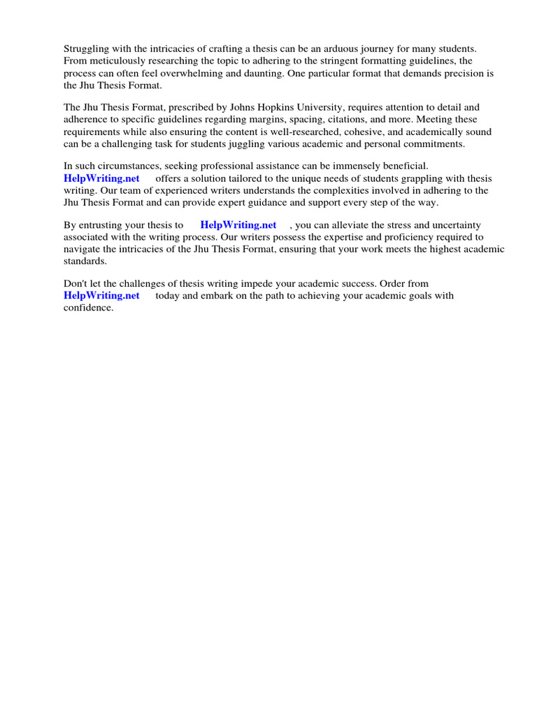 Jhu Thesis Format | PDF | Thesis | Essays