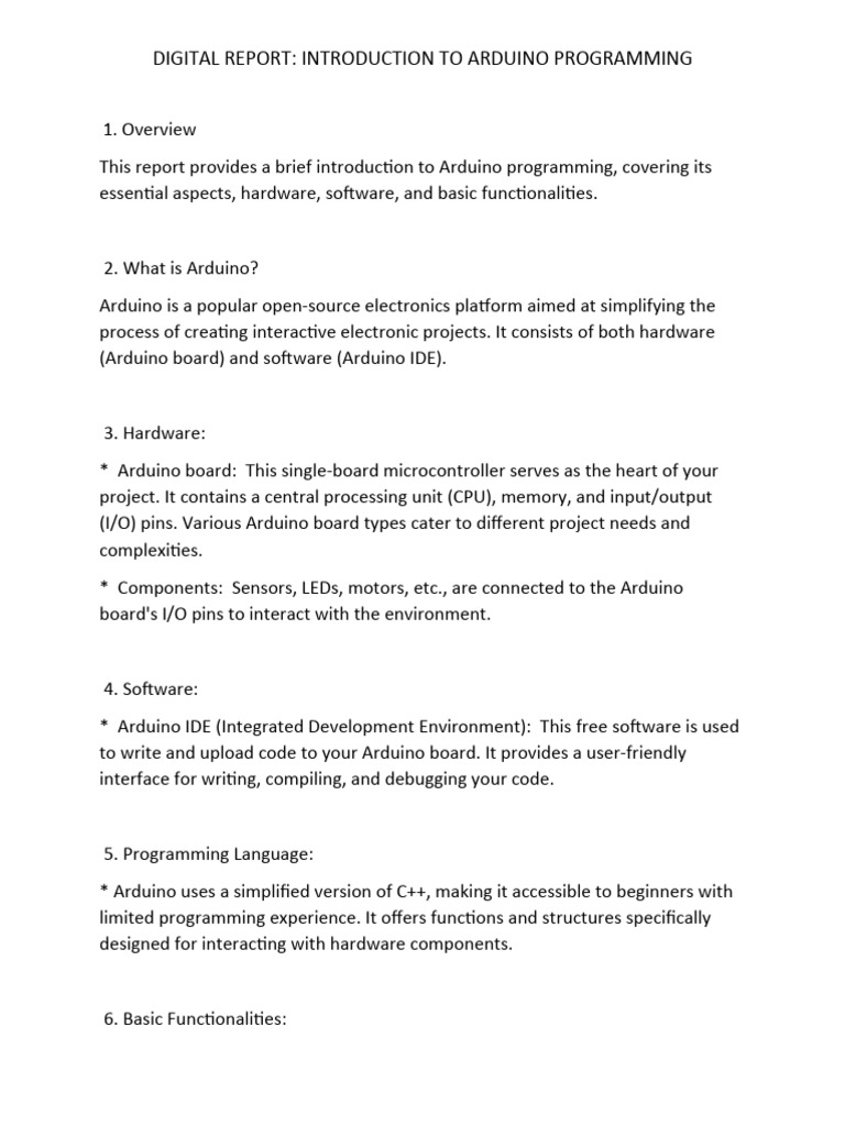 Arduino Report Robotics | PDF