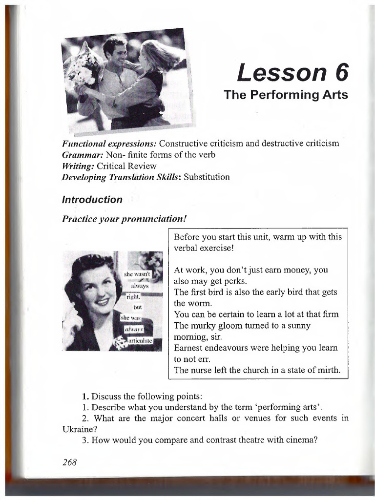 Performing Arts: Critique and Skills | PDF | Musical Theatre | West End ...
