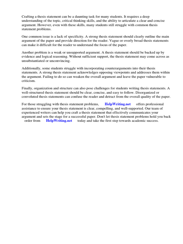 Common Thesis Statement Problems Pdf Essays Thesis 2791