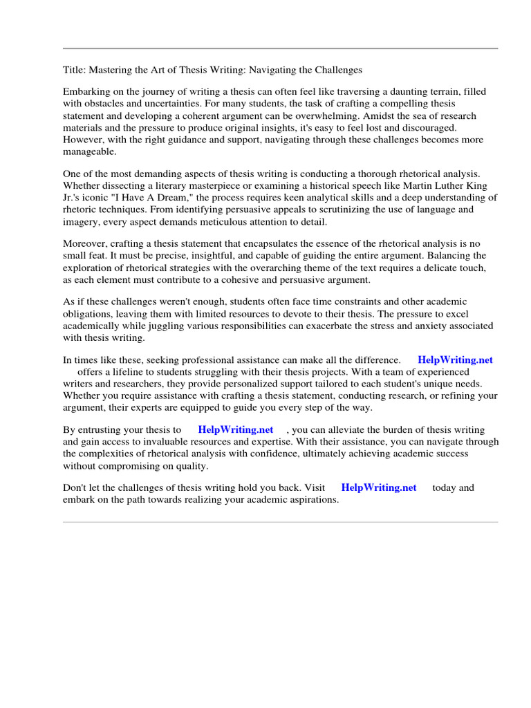 I Have A Dream Rhetorical Analysis Thesis | PDF | Rhetoric | Dream