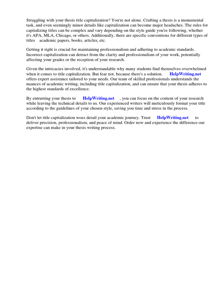 Thesis Title Capitalisation | PDF | Letter Case | Word