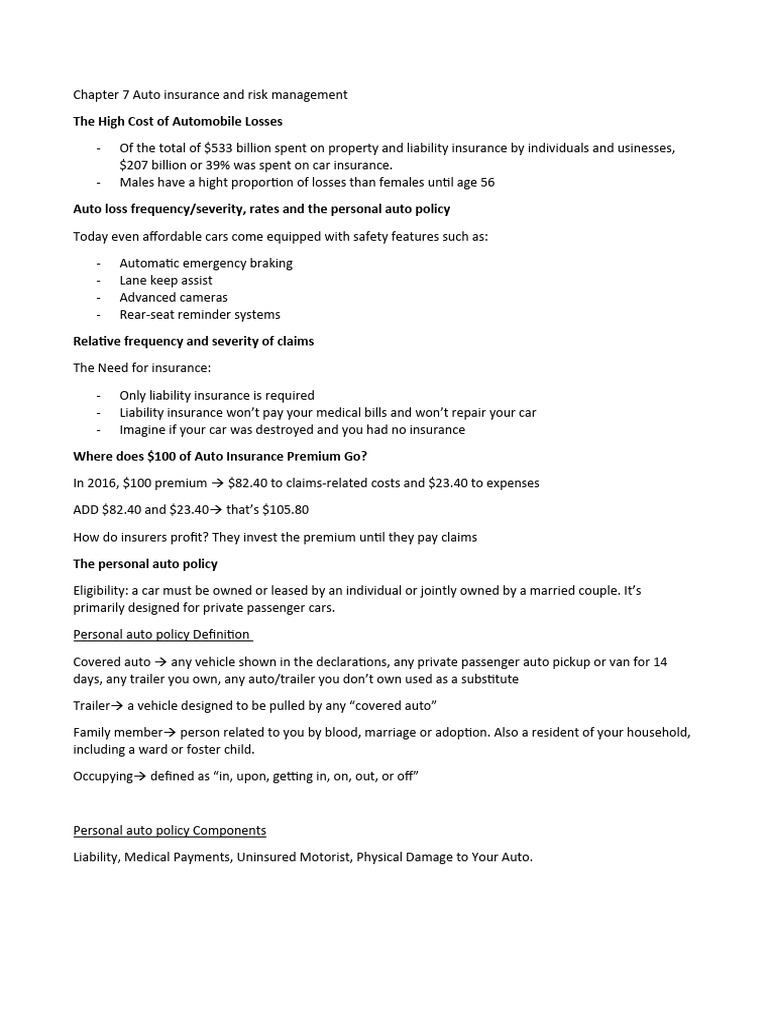 Chapter 7-8 Summary | PDF | Cost Of Living | Insurance