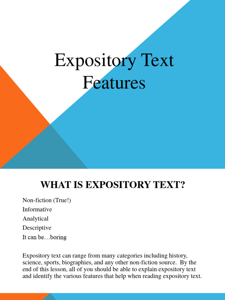 Expository Texts Features | PDF | Non Fiction