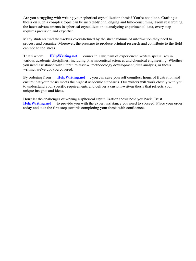 Spherical Crystallization Thesis | PDF | Crystallization | Solubility