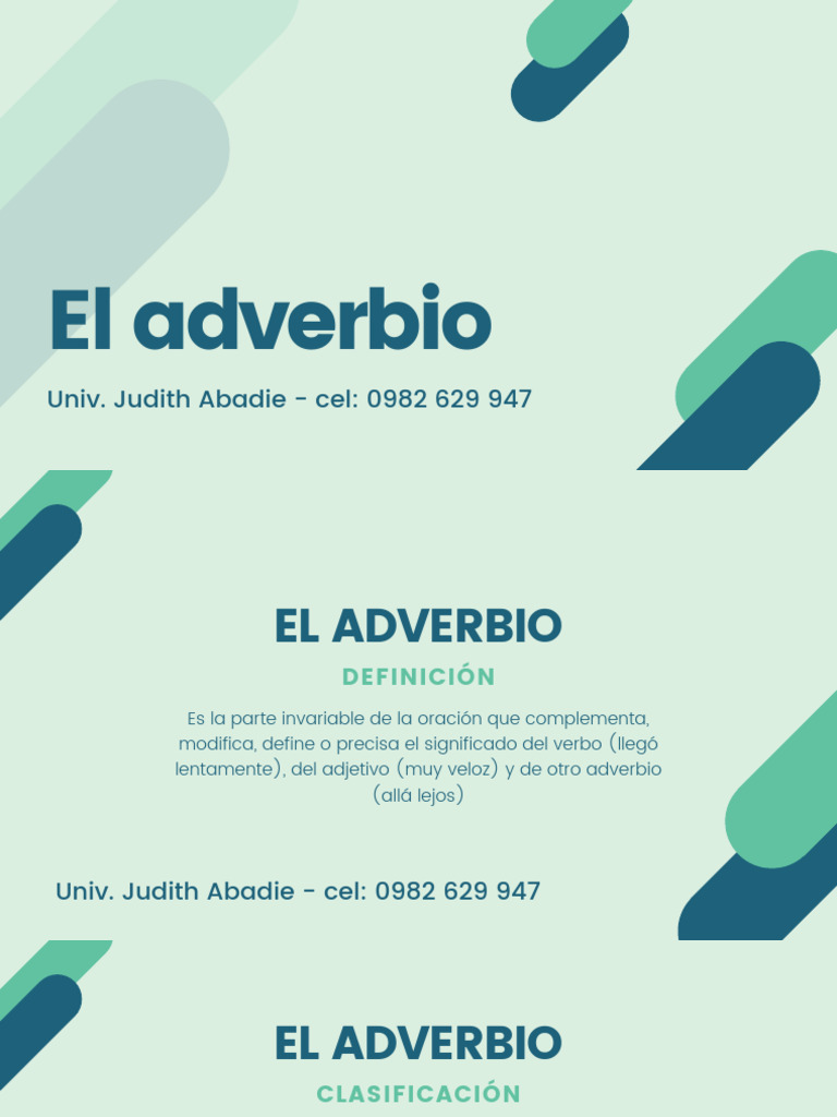 Clasificación y Tipos de Adverbios | PDF | Adverbio | Gramática