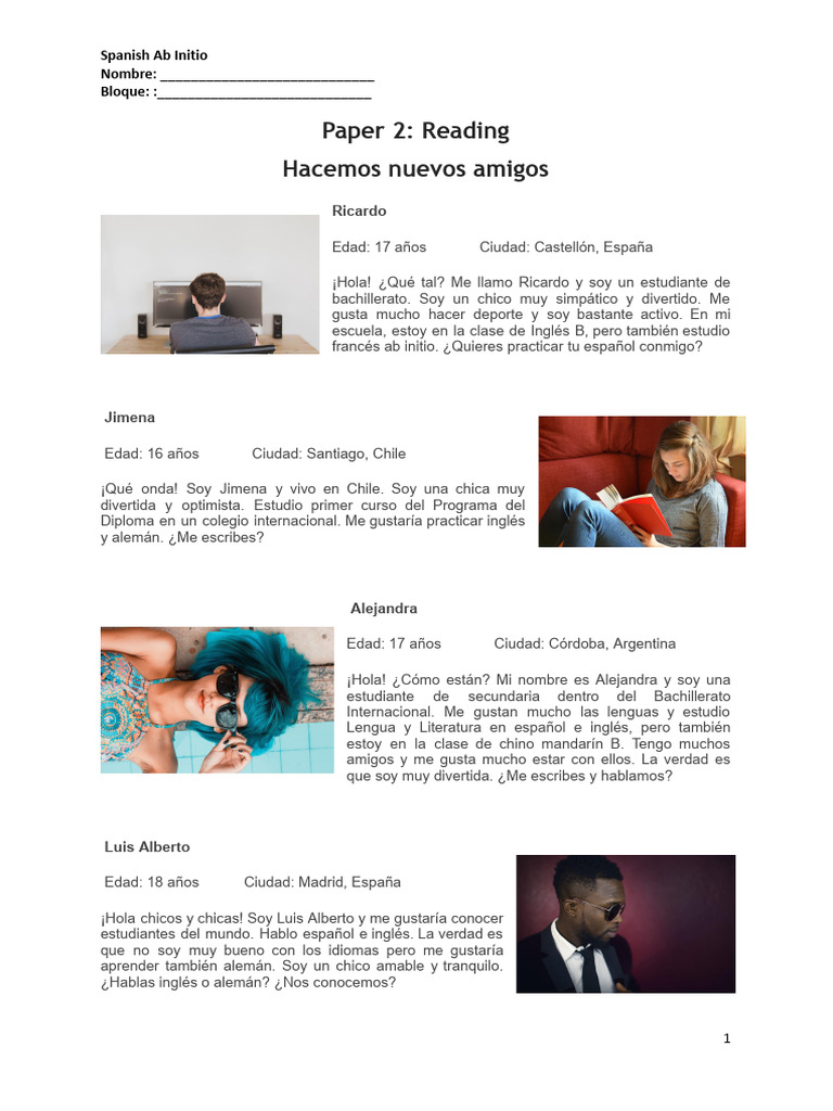 Conociendo Nuevos Amigos | PDF | Estudios de idiomas extranjeros