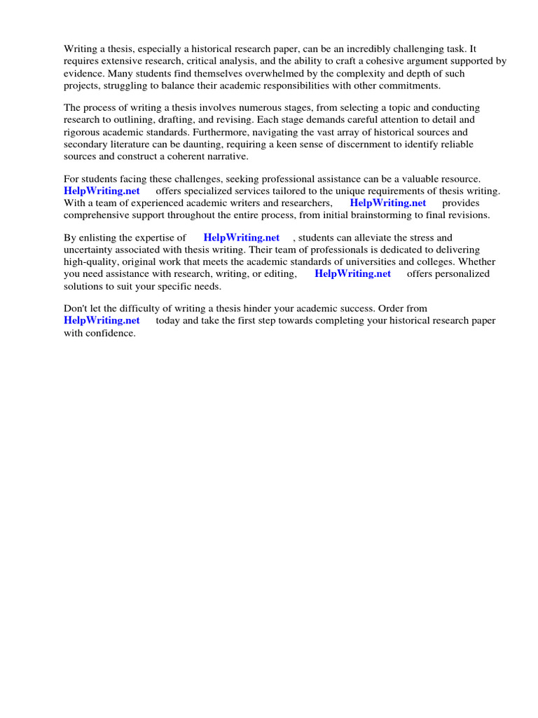 Thesis Help for History Students | PDF | Essays | Thesis