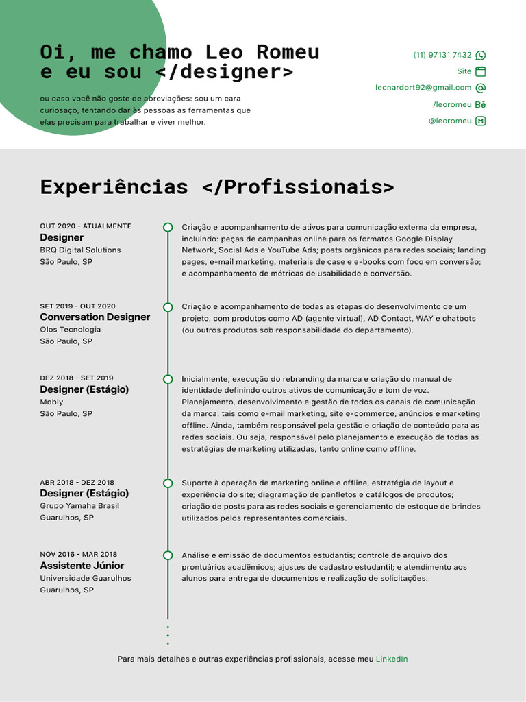 Curriculum Vitae - Leonardo Romeu Trevizani | PDF | Marketing | Informática