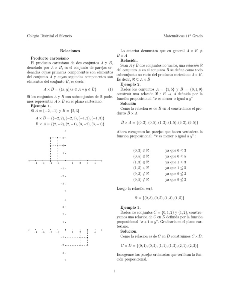 Rel Fun | PDF | Conjunto (Matemáticas) | Función (Matemáticas)