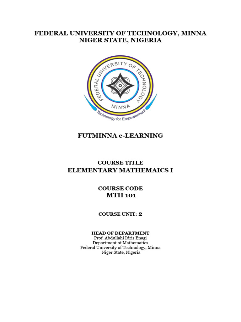 MTH 101 Unit 1 | PDF | Set (Mathematics) | Determinant