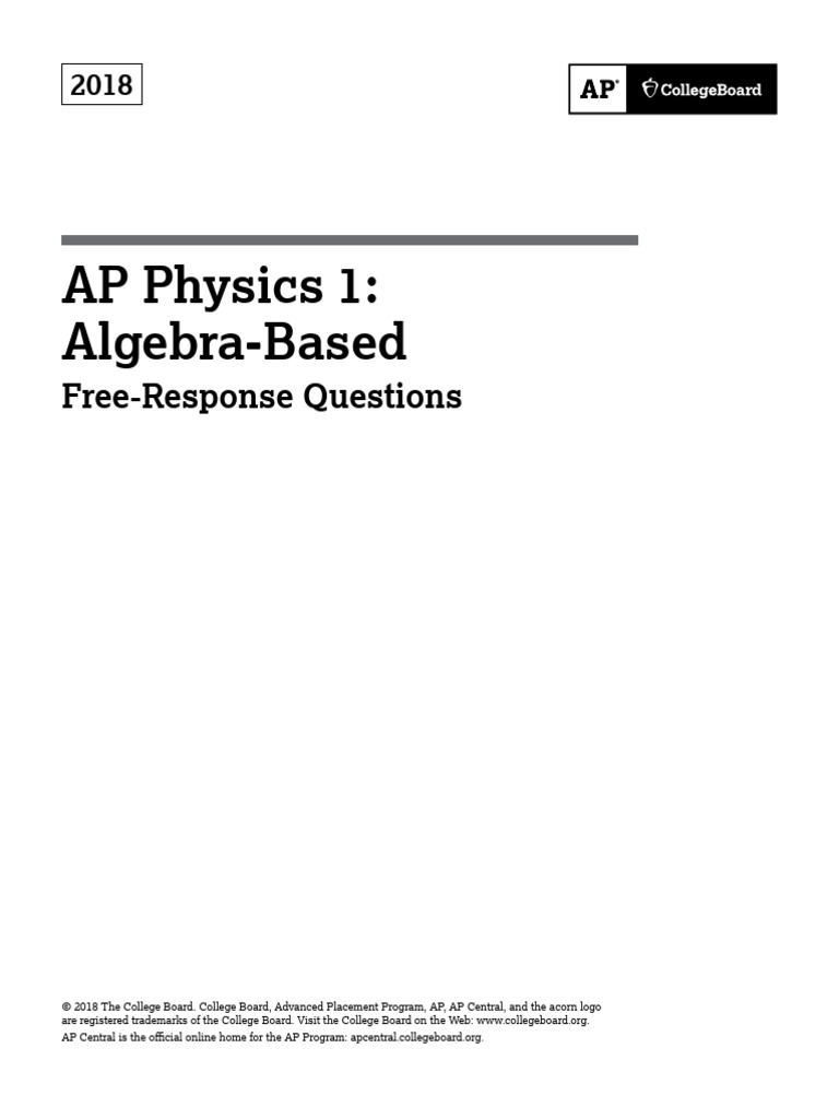 AP Physics 1 Past Frqs (2018, 19,21,22.23) | PDF | Kilogram | Mass