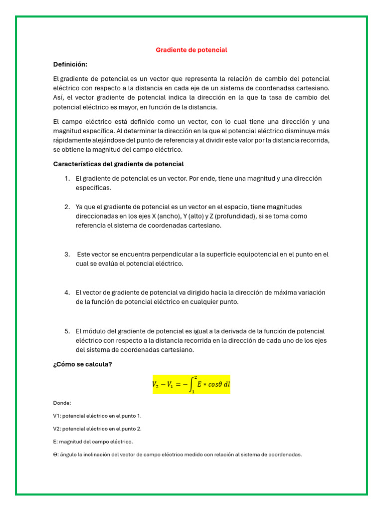 Gradiente de Potencial Y Ecuaciones de Laplace | PDF | Degradado ...