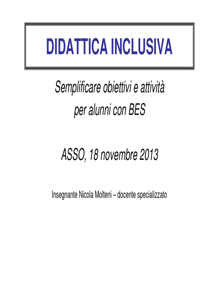 Didattica Inclusiva | PDF