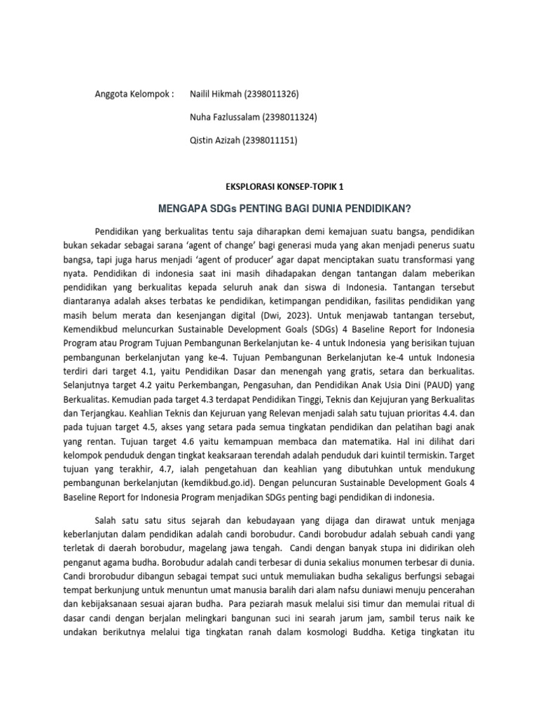 Nuha F - Eksplorasi Konsep-Topik 1-Kelompok | PDF