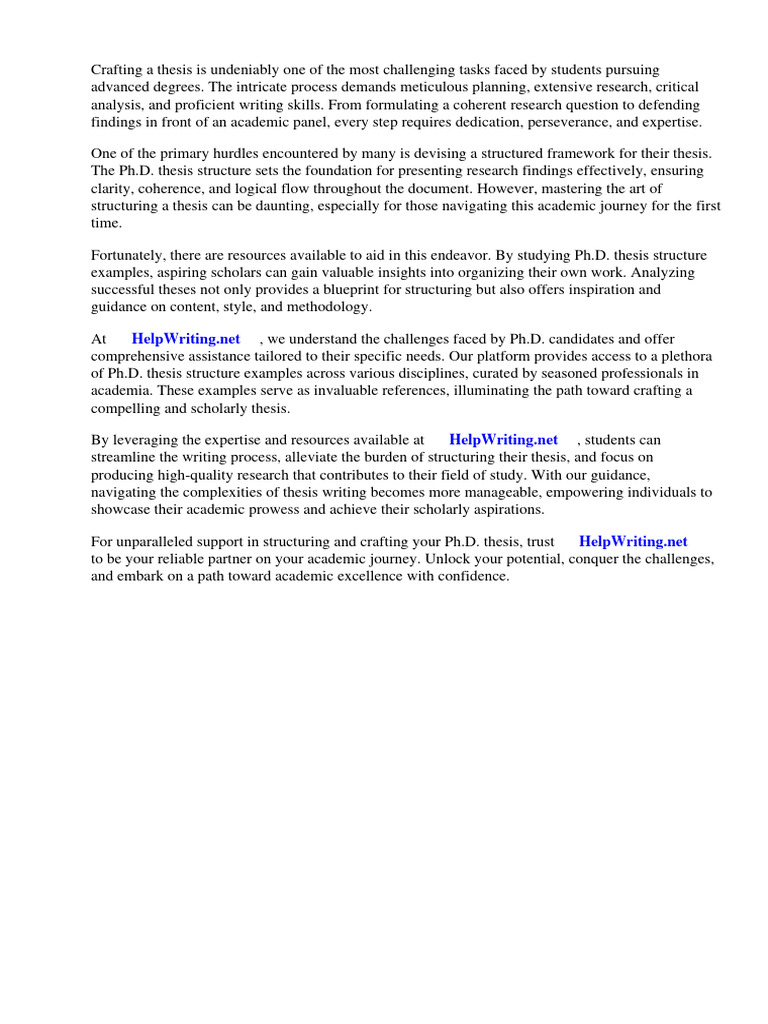 Phd Thesis Structure Examples Pdf Thesis Doctor Of Philosophy