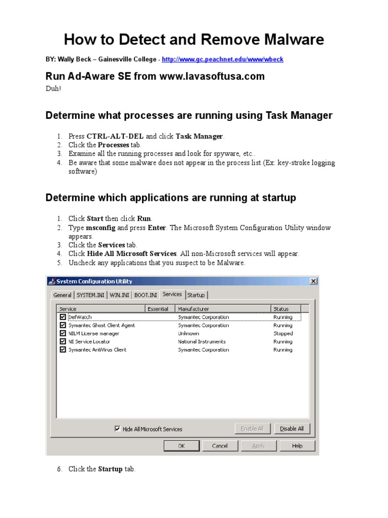 Detecting and Removing Malware | PDF | Port (Computer Networking) | Spyware