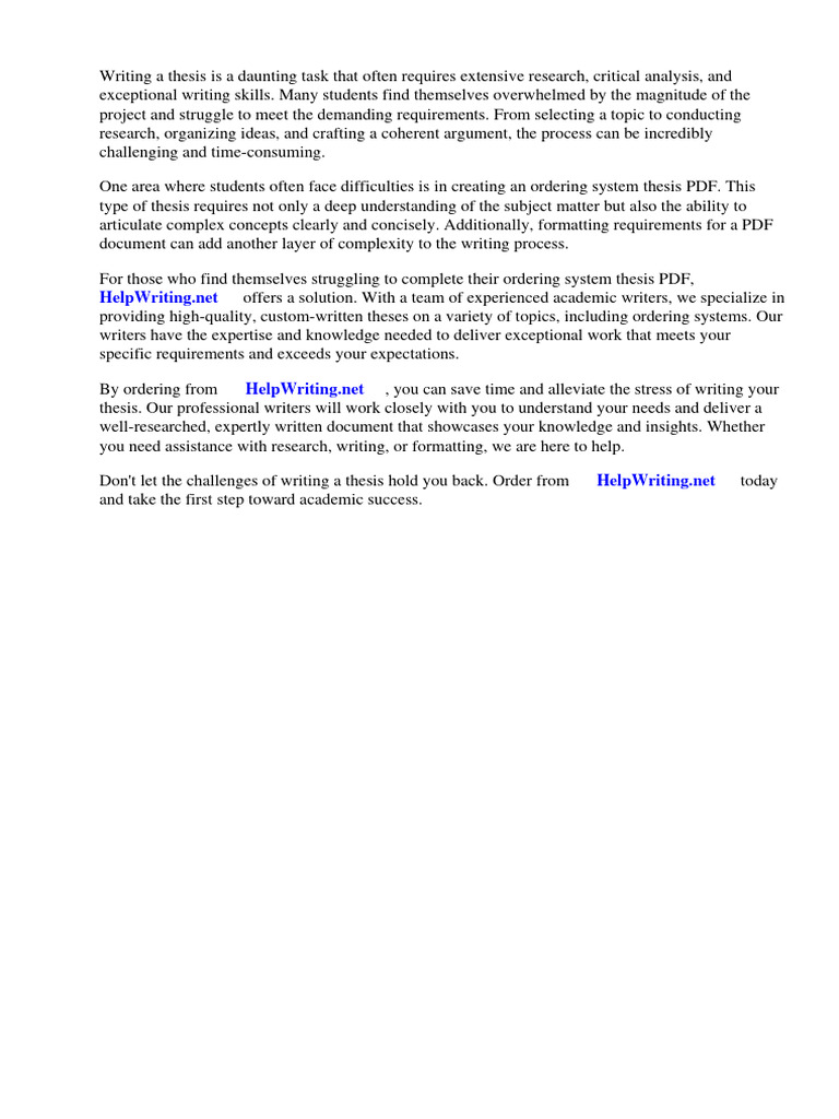 Ordering System Thesis PDF | PDF | Thesis | Control Theory