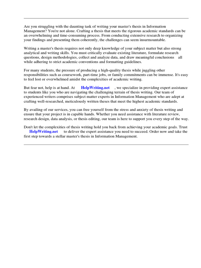 Master Thesis Information Management | PDF | Thesis | Noise