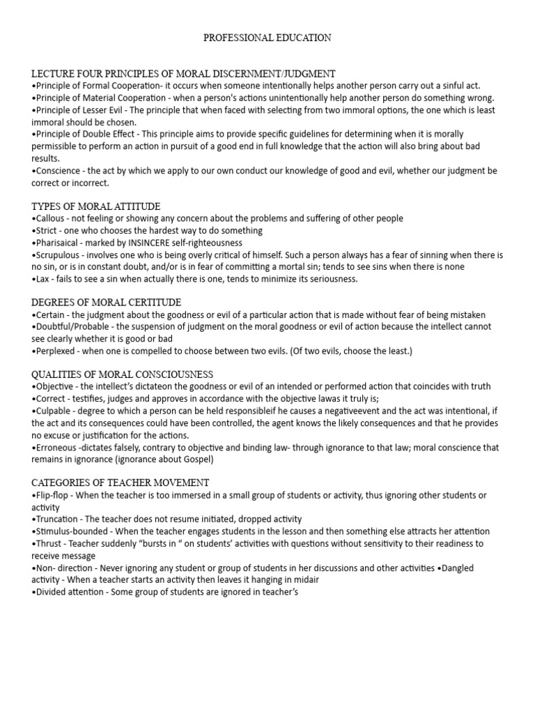 Prof Ed Ethics | PDF | Morality | Conscience