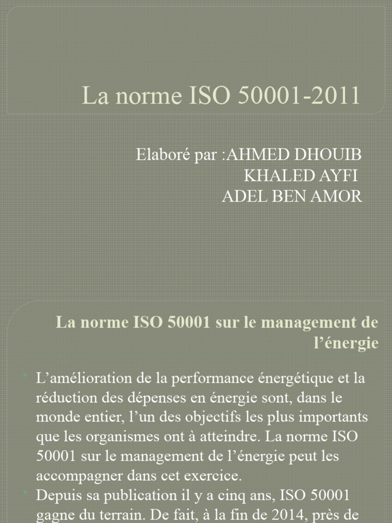 ISO 50001 | PDF | Gestion de l'énergie | Économie d'entreprise