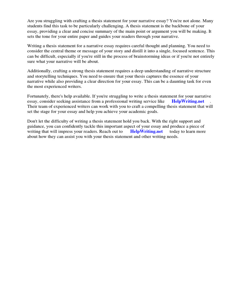 How To Write Thesis Statement For A Narrative Essay | PDF | Essays ...