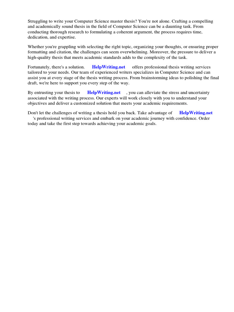 Computer Science Master Thesis Ideas | PDF