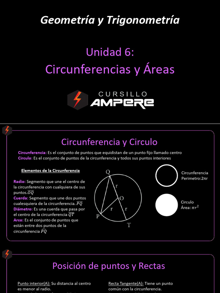 6-Circunferencia y Areas | PDF | Ángulo | Curva