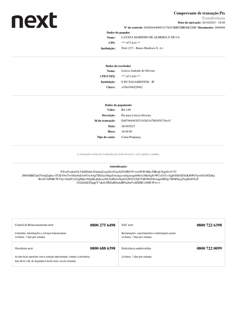 Comprovante Pix | PDF | Bancos | Serviços financeiros