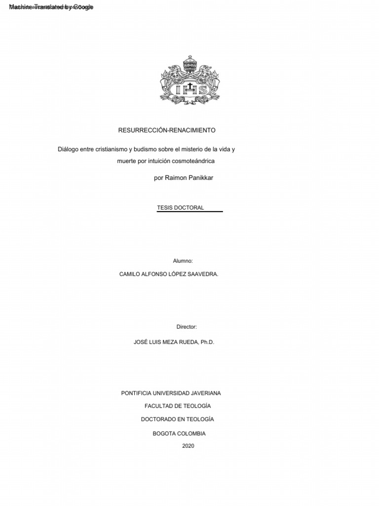 Tesis RESURRECCION - Camilo Lopez - La Hermeneutica Dia-Topica de ...