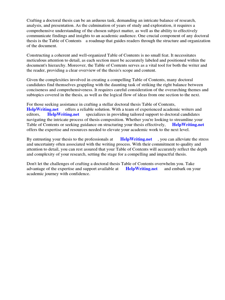 Doctoral Thesis Table of Contents | PDF | Thesis | Deep Learning