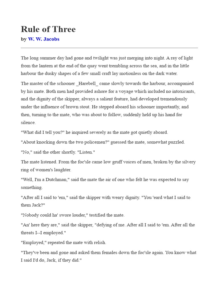 Rule of Three by wwj | PDF | Sea Captain | Shipping
