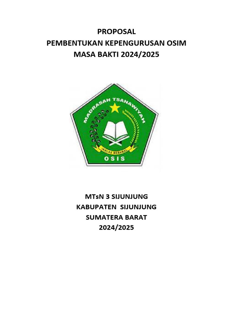 PROPOSAL PEMBENTUKAN OSIM 2024 New | PDF