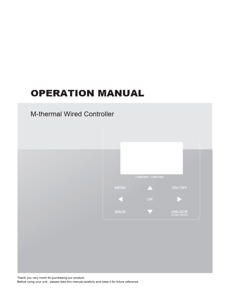KJRH-120F-BMKO-E Wired Controller Operation Manual ENG | PDF