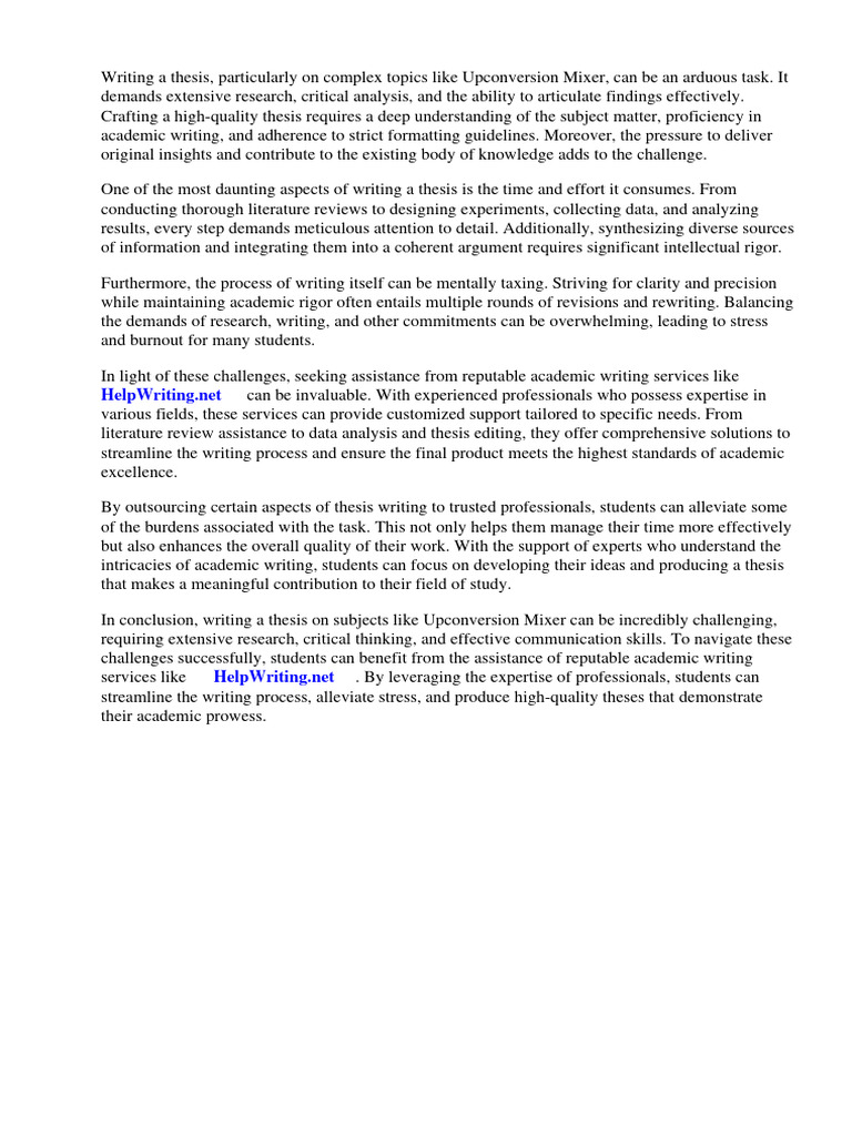 Upconversion Mixer Thesis | PDF | Amplifier | Electronic Oscillator