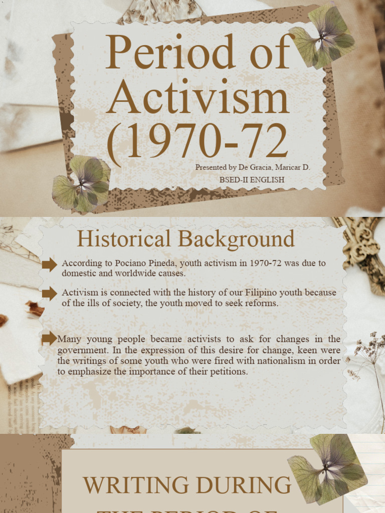 Philippine Literature in the Activism Era | PDF | Philippines